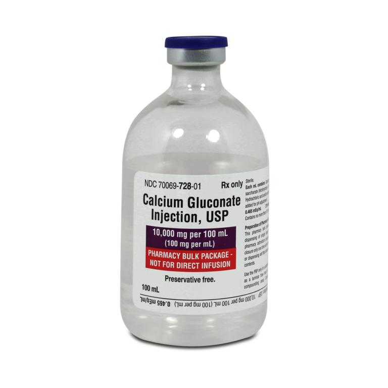 Calcium Gluconate Injection, USP(100mg/mL Vials) – Somerset Pharma LLC
